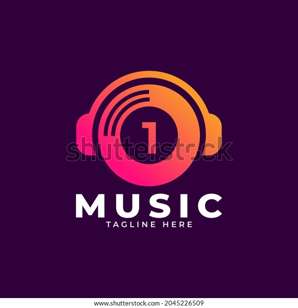 Music Logo Icon Number 1 Music Stock Vector (Royalty Free) 2045226509 ...