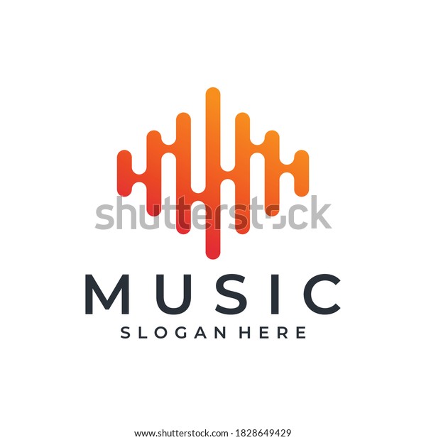 Music Logo Illustration Vector Graphic Design Stock Vector (Royalty ...