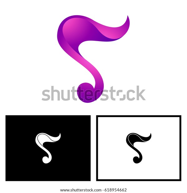 Music Logo Letter S Music Note Stock Vector (Royalty Free) 618954662