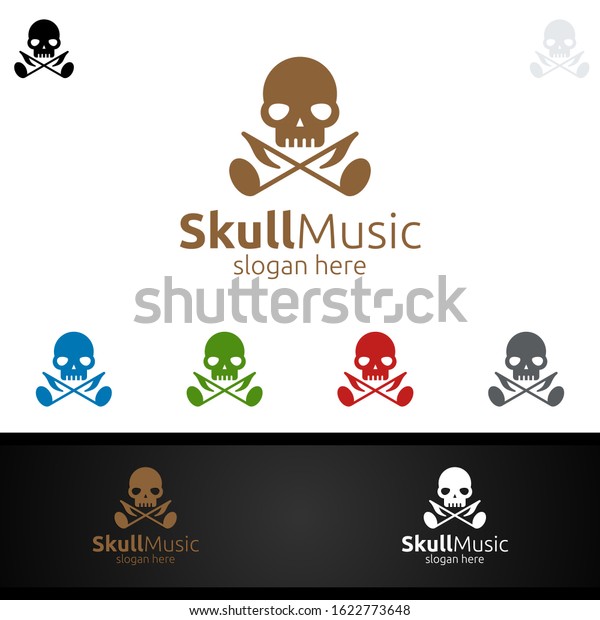 Music Logo Note Skull Concept Stock Vector (Royalty Free) 1622773648 ...