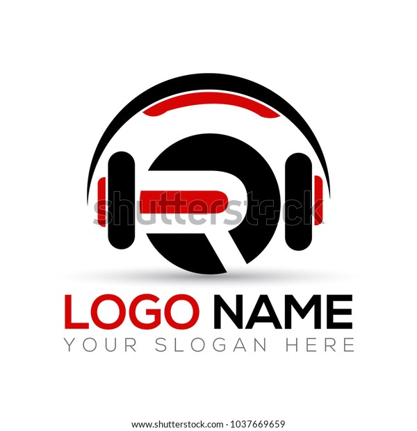 Music Logo R Letter Vector Eps Stock Vector (Royalty Free) 1037669659