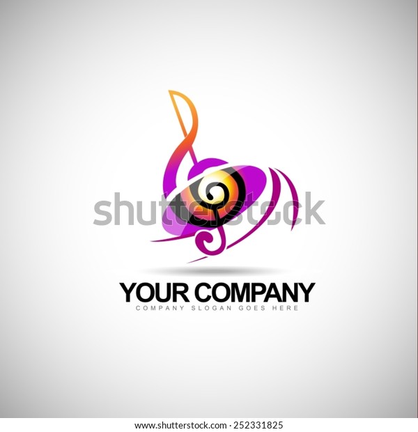 Music Logo Vector Musical Key Note Stock Vector (Royalty Free) 252331825