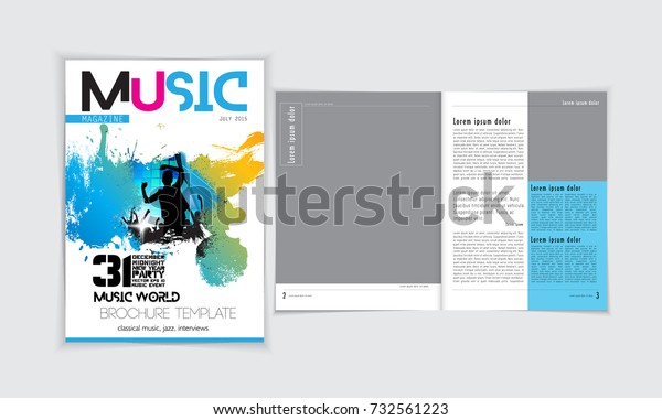 Music Magazine Layout Vector Stock Vector (Royalty Free) 732561223 ...