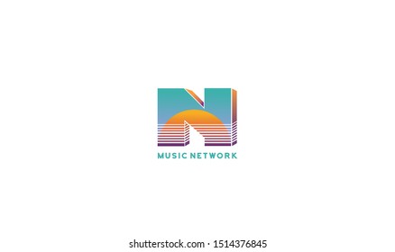 Music Network Logo Design Concept Your Stock Vector (Royalty Free ...