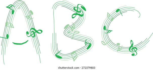 Music Note Abc Stock Vector (Royalty Free) 272379803