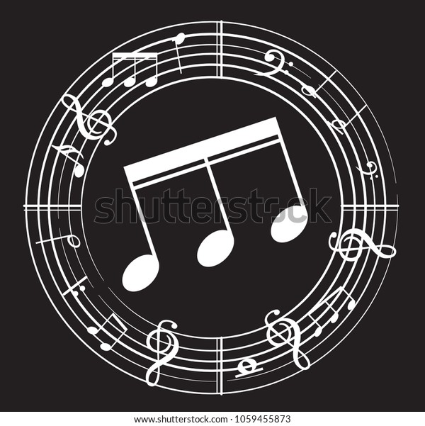 Music Note Back Ground Music Symbols Stock Vector (Royalty Free ...