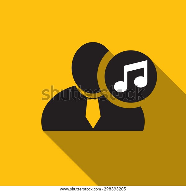 Music Note Black Man Silhouette Icon Stock Vector (Royalty Free ...
