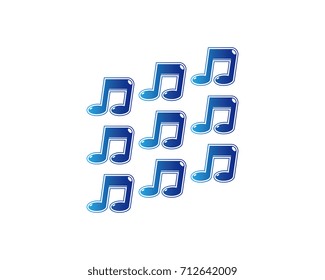 Music Note Blue Gradient Color Stock Vector (Royalty Free) 712642009 ...