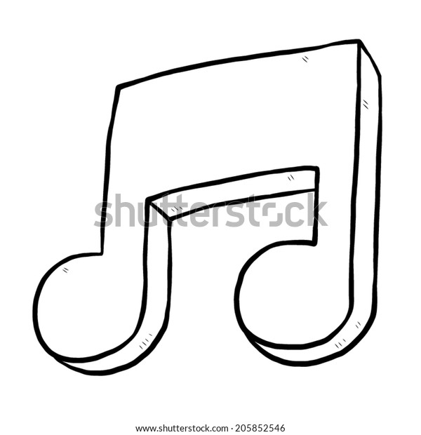 Music Note Cartoon Vector Illustration Black Stock Vector (Royalty Free ...