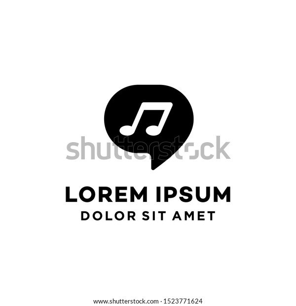 Music Note Chat Logo Icon Vector Stock Vector (Royalty Free) 1523771624 ...
