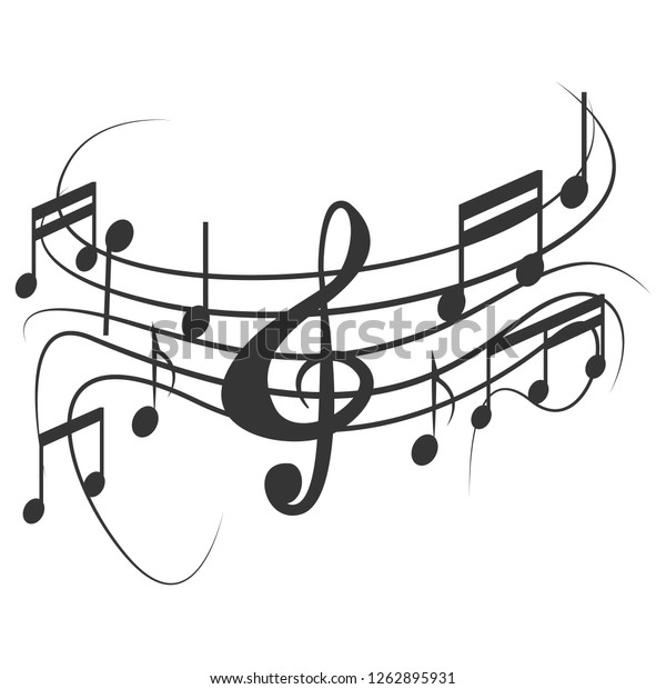 Music Note Design On White Background Stock Vector (Royalty Free ...