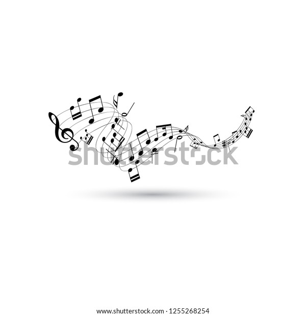 Music Note Design White Background Vector Stock Vector (Royalty Free ...