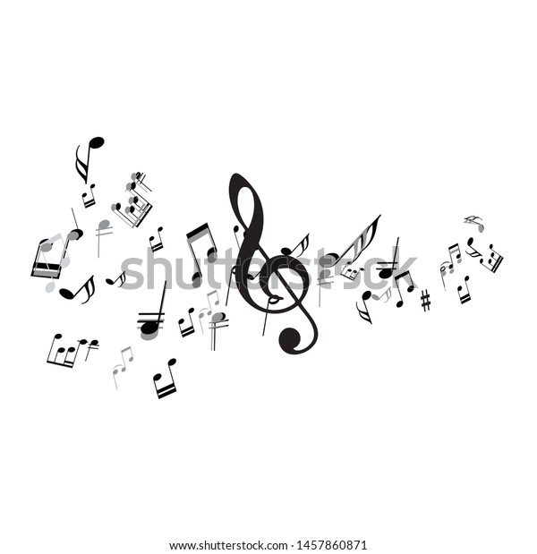Music Note Design White Background Vector Stock Vector (Royalty Free ...