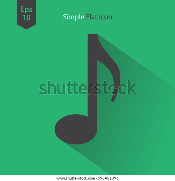 Music Note Flat Icon Simple Sign Stock Vector (Royalty Free) 598451396 ...