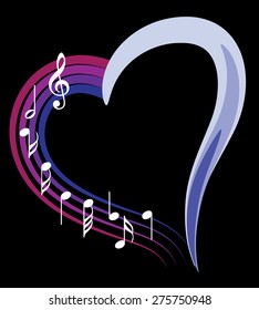 Music Note Heart Shape Icon Stock Vector (Royalty Free) 275750948 ...
