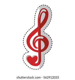 Music Note Heart Vector Illustration Design Stock Vector (Royalty Free ...