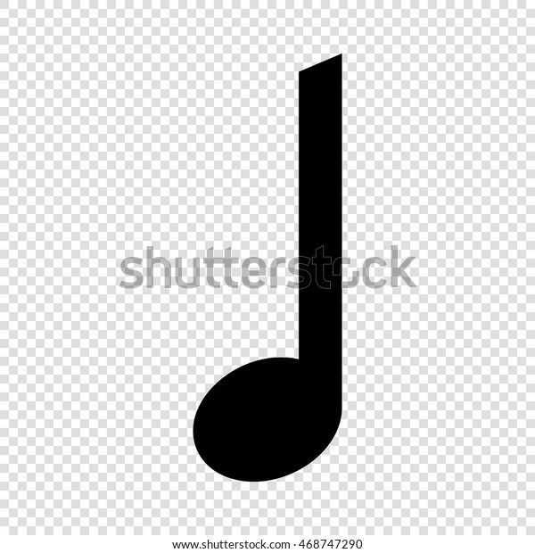 Music Note Icon Black On Transparent Stock Vector (Royalty Free) 468747290