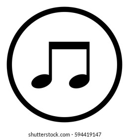 Music Note Icon Circle On White Stock Vector (Royalty Free) 594419147 ...