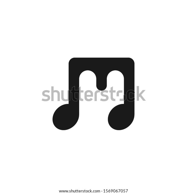 Music Note Letter M Icon Vector Stock Vector (Royalty Free) 1569067057 ...