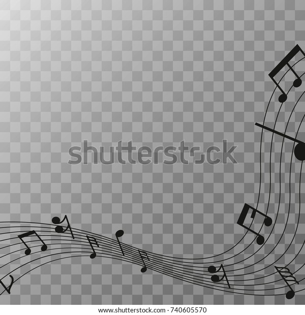 Music Note On Transparent Background Stock Vector (Royalty Free ...