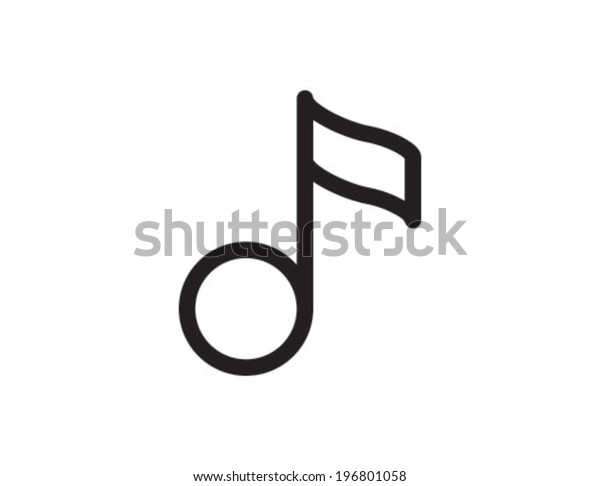 Music Note Outline Icon Symbol Stock Vector (Royalty Free) 196801058 ...