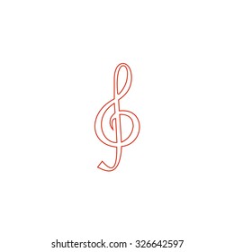 Music Note Sheet Key Red Outline Stock Vector (Royalty Free) 326642597 ...