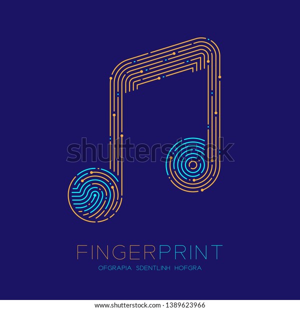 Music Note Sign Pattern Fingerprint Scan Stock Vector (Royalty Free ...