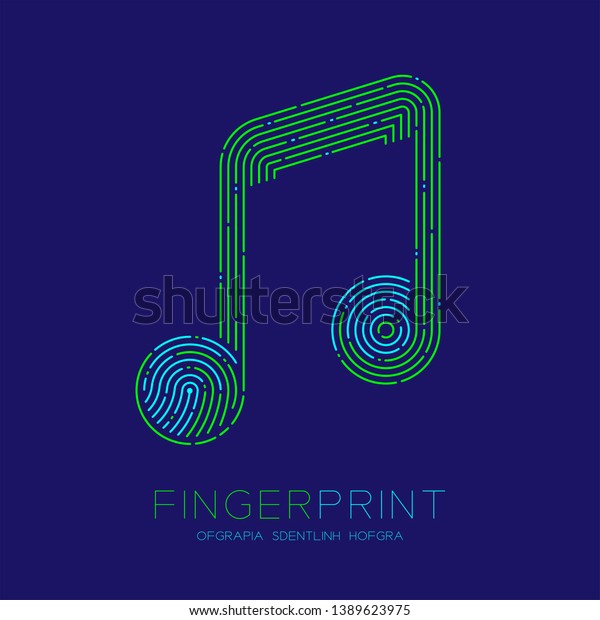 Music Note Sign Pattern Fingerprint Scan Stock Vector (Royalty Free ...
