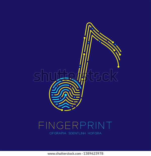 Music Note Sign Pattern Fingerprint Scan Stock Vector (Royalty Free ...