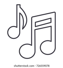 Music Note Sign Vector Line Icon Stock Vector (Royalty Free) 726559078
