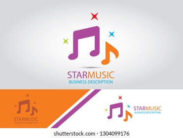 Music Note Star Logo Stock Vector (Royalty Free) 1304099176 | Shutterstock