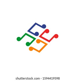 Music Note Symphony Icon Logo Design Stock Vector (Royalty Free ...