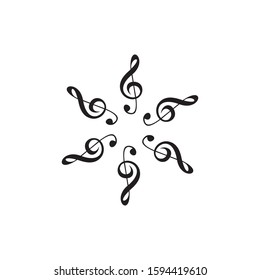 Music Note Symphony Icon Logo Design Stock Vector (Royalty Free ...