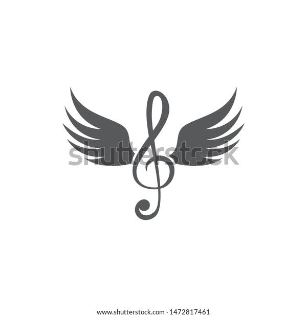 Music Note Wing Logo Vector Design Stock Vector (Royalty Free ...