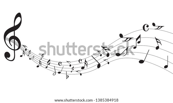 Music Notes Abstract Musical Background Black Stock Vector (Royalty ...