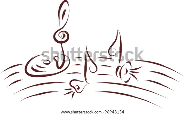 Music Notes Abstract Sketch Stock Vector (Royalty Free) 96943154 ...
