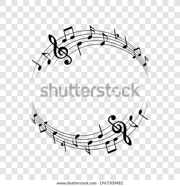 Music Notes Background Round Musical Frame Stock Vector (Royalty Free ...