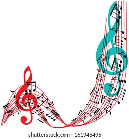 Music Notes Background Stylish Musical Theme Stock Vector (Royalty Free ...