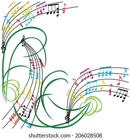 Music Notes Background Stylish Musical Theme Stock Vector (Royalty Free ...