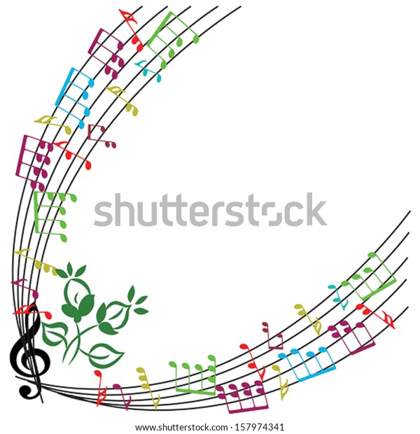 Music Notes Background Stylish Musical Theme Stock Vector (Royalty Free ...