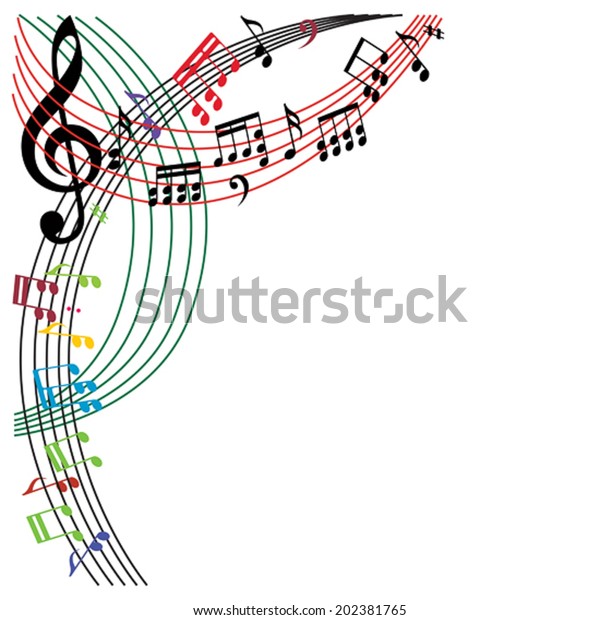 Music Notes Background Stylish Musical Theme Stock Vector (Royalty Free ...