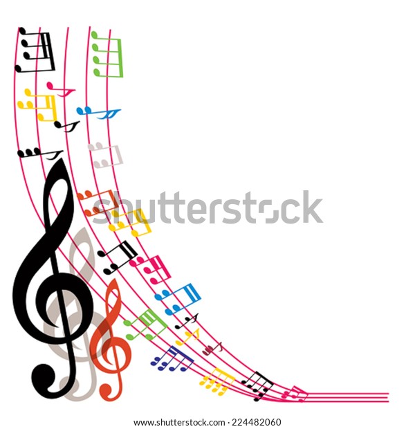 Music Notes Background Stylish Musical Theme Stock Vector (Royalty Free ...