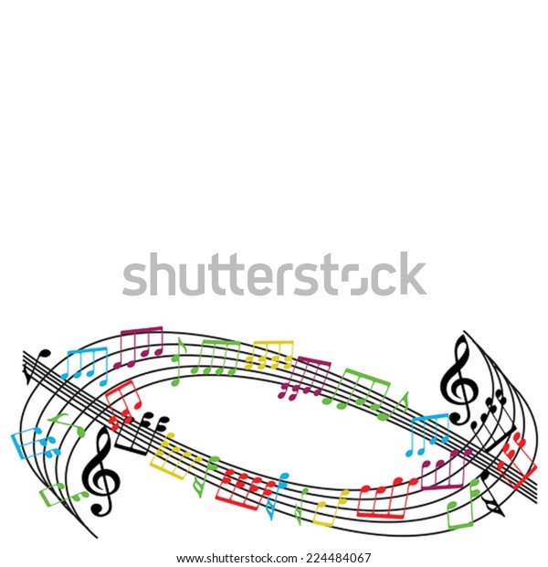 Music Notes Background Stylish Musical Theme Stock Vector (Royalty Free ...