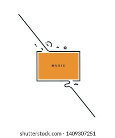 Music Notes Banner Design Flat Line Stock Vector (Royalty Free) 1409307251