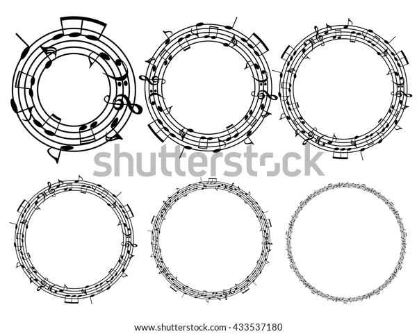 Music Notes Bass Treble Clef Black Stock Vector (Royalty Free ...
