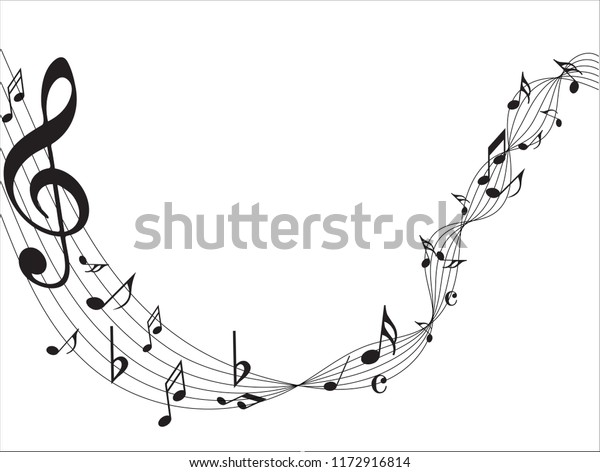 Music Notes Black Abstract Music Notes Stock Vector (Royalty Free ...
