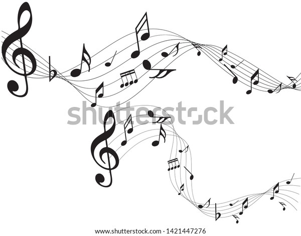 Music Notes Black Abstract Music Notes Stock Vector (Royalty Free ...