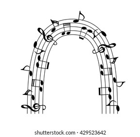 Music Notes Black White On White Stock Vector (Royalty Free) 429523642