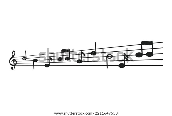 Music Notes Clef Symbol Sound Wave Stock Vector (Royalty Free ...