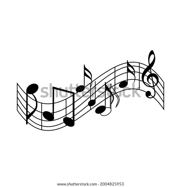 Music Notes Curves Swirls Vector Illustration Stock Vector (Royalty ...